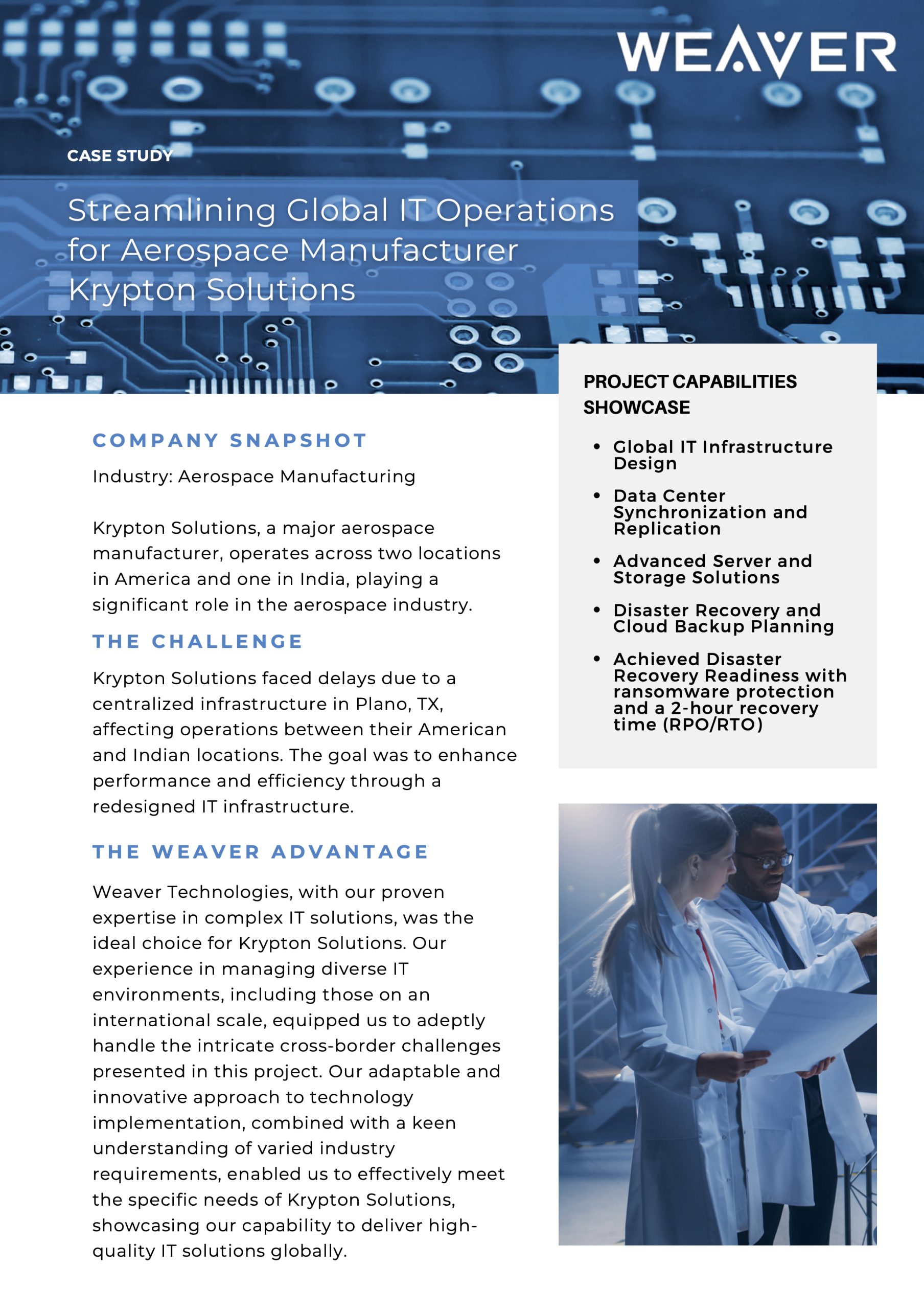 Streamlining Global IT Operations for Aerospace Manufacturing Krypton Solutions - Weaver ...
